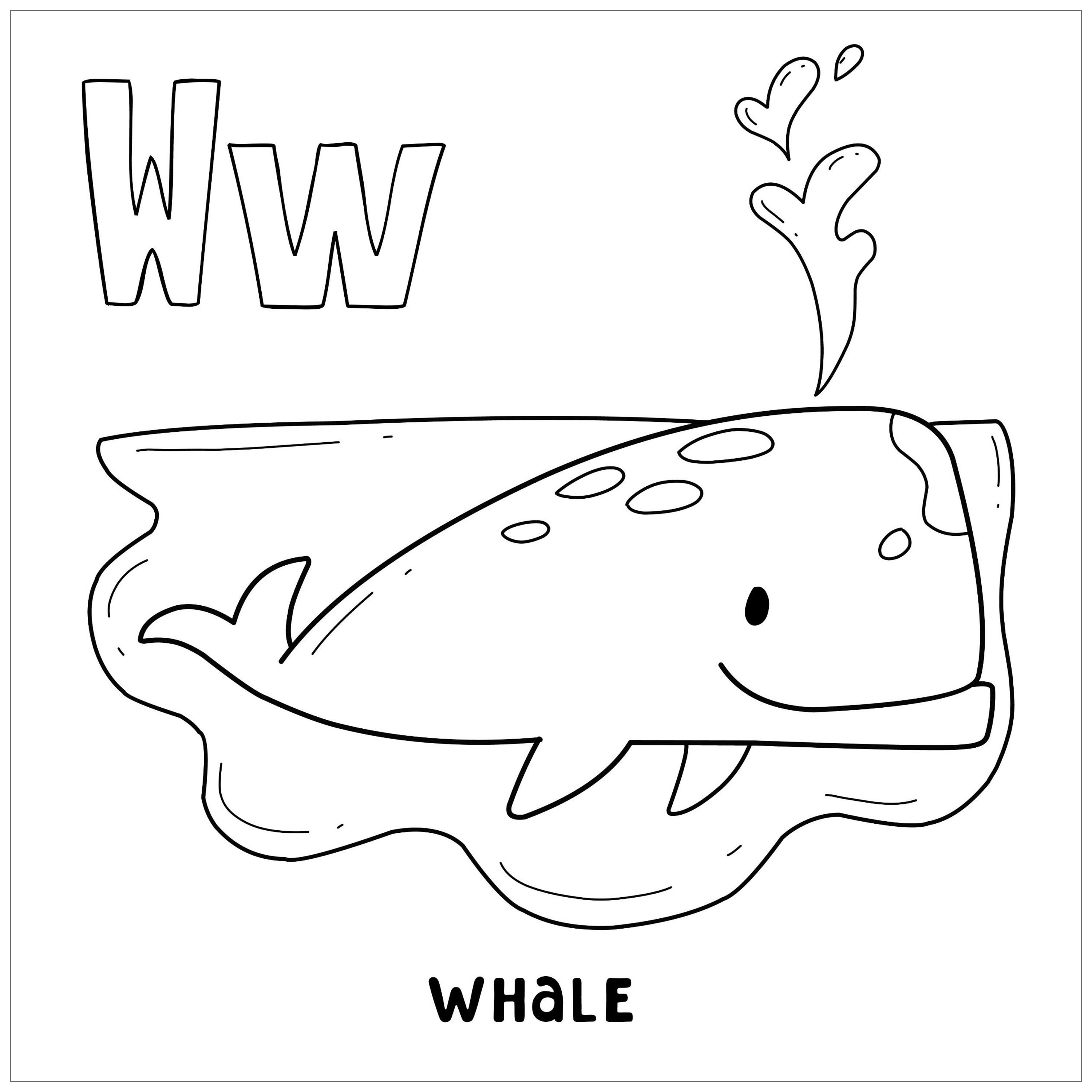 Alphabet Animal Coloring Pages for Kids Aged 4-7 Years, Cute Animal ...