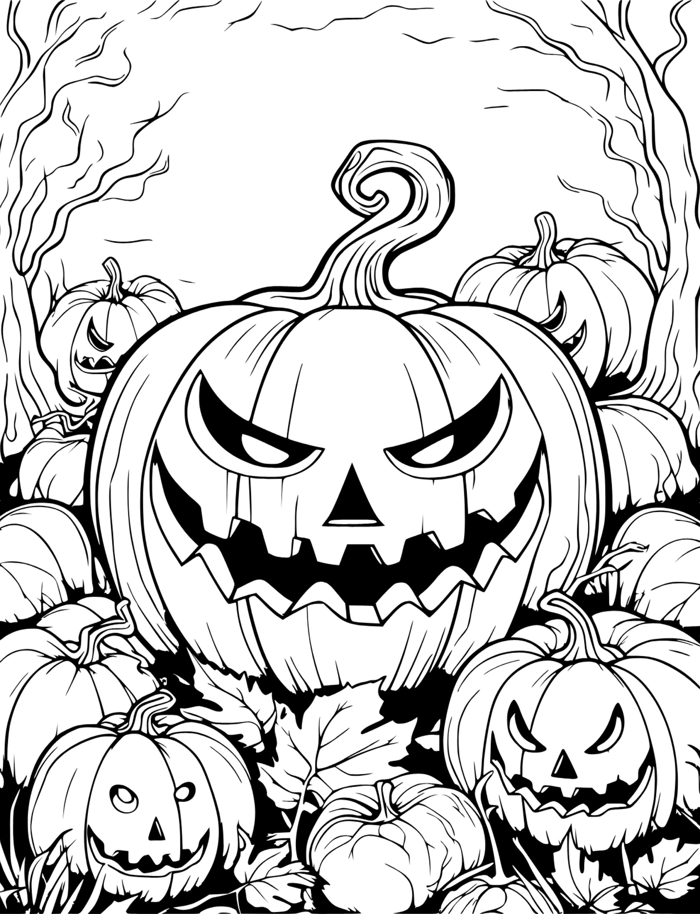Creepy Halloween Coloring Pages for Adults, Spooky Ghostly Supernatural ...