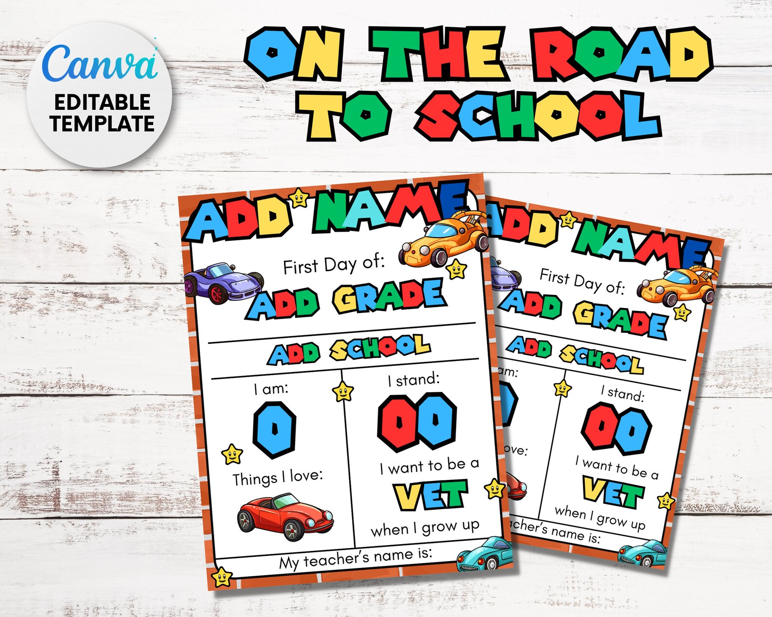 Editable First Day of School Sign, Last Day of School Sign, Editable ...