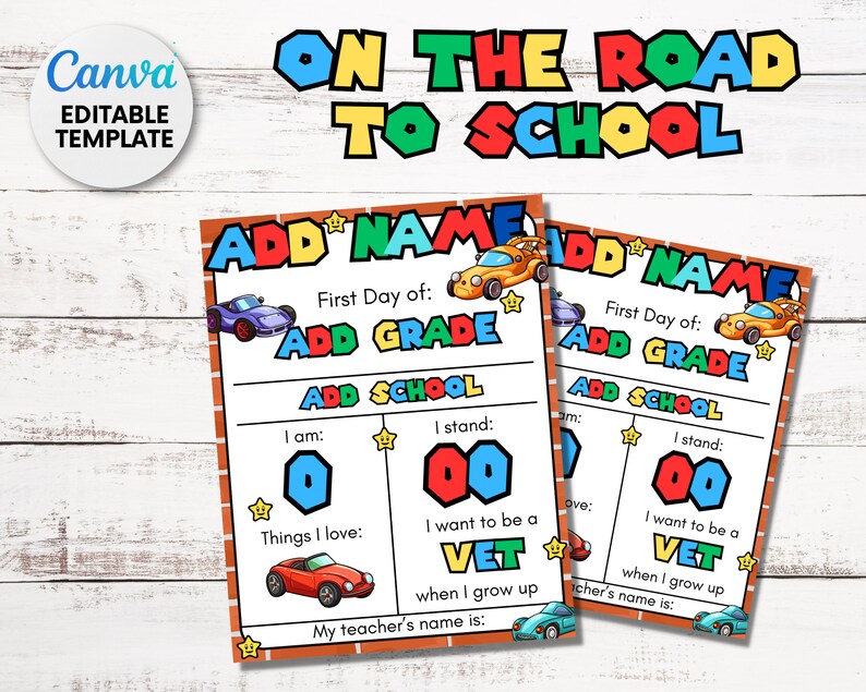 Editable First Day of School Sign, Last Day of School Sign, Editable ...