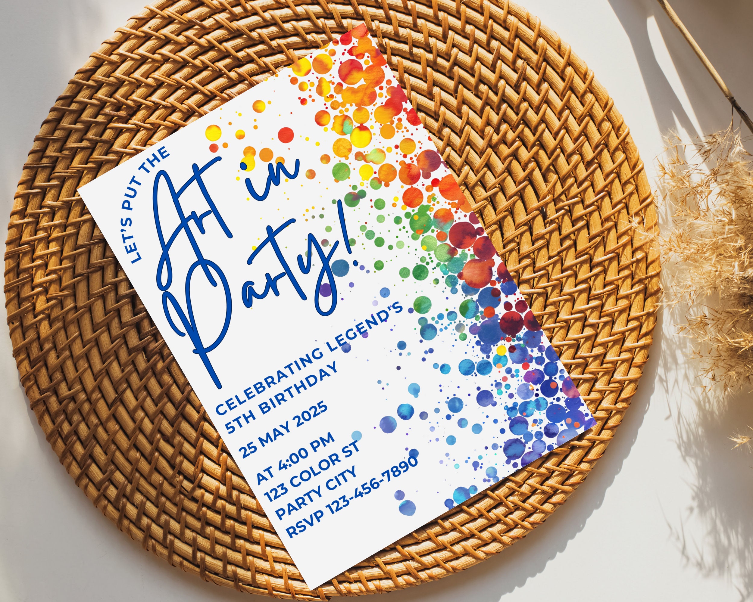 Let's Put the Art in Party Watercolor Paint Party Invitation, Painting ...