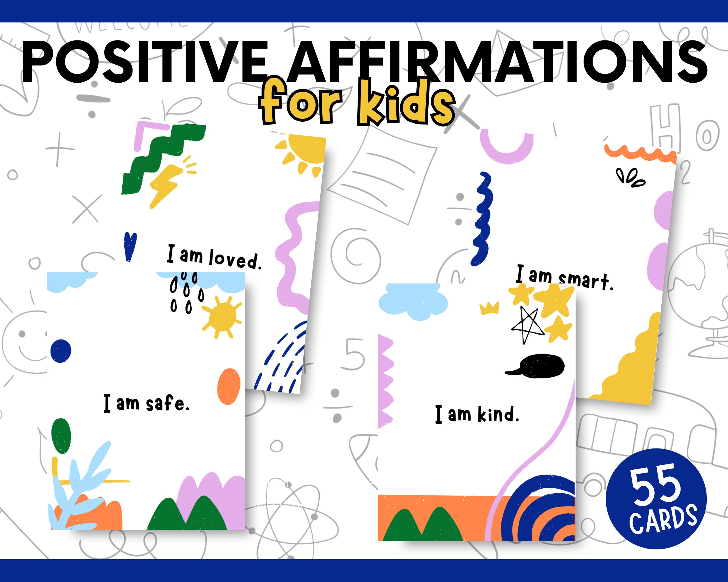 Positive Affirmation Cards for Kids, Lunch Box Notes, Affirmation ...