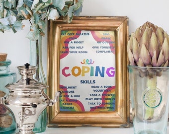 Printable Coping Cards/coloring Page - Etsy