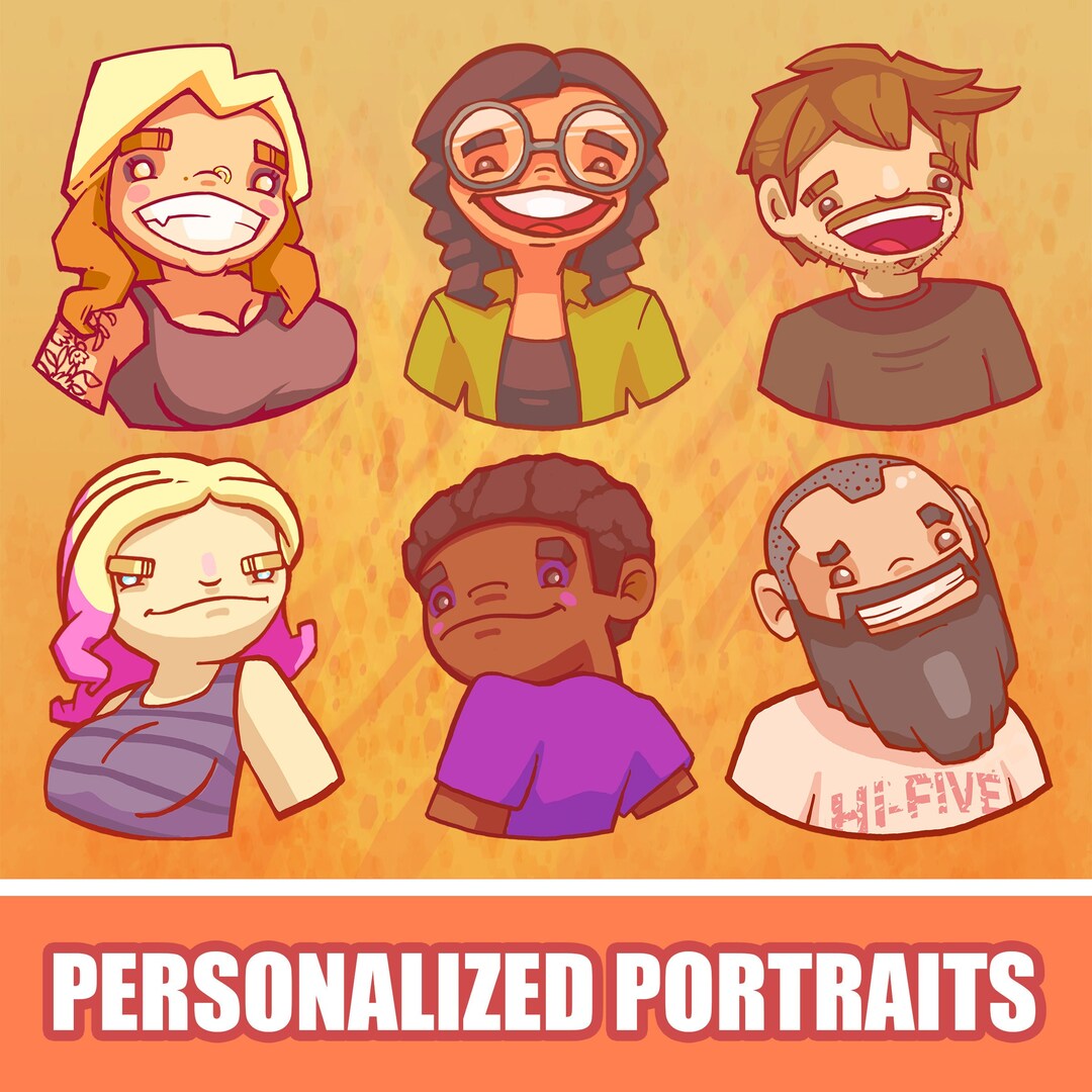 Personalized Portrait - 8x8" Print and Stickers - Etsy