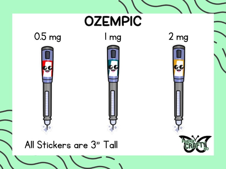 Kawaii GLP-1 Stickers - Semaglutide & Trizepatide Waterproof Decal - Etsy