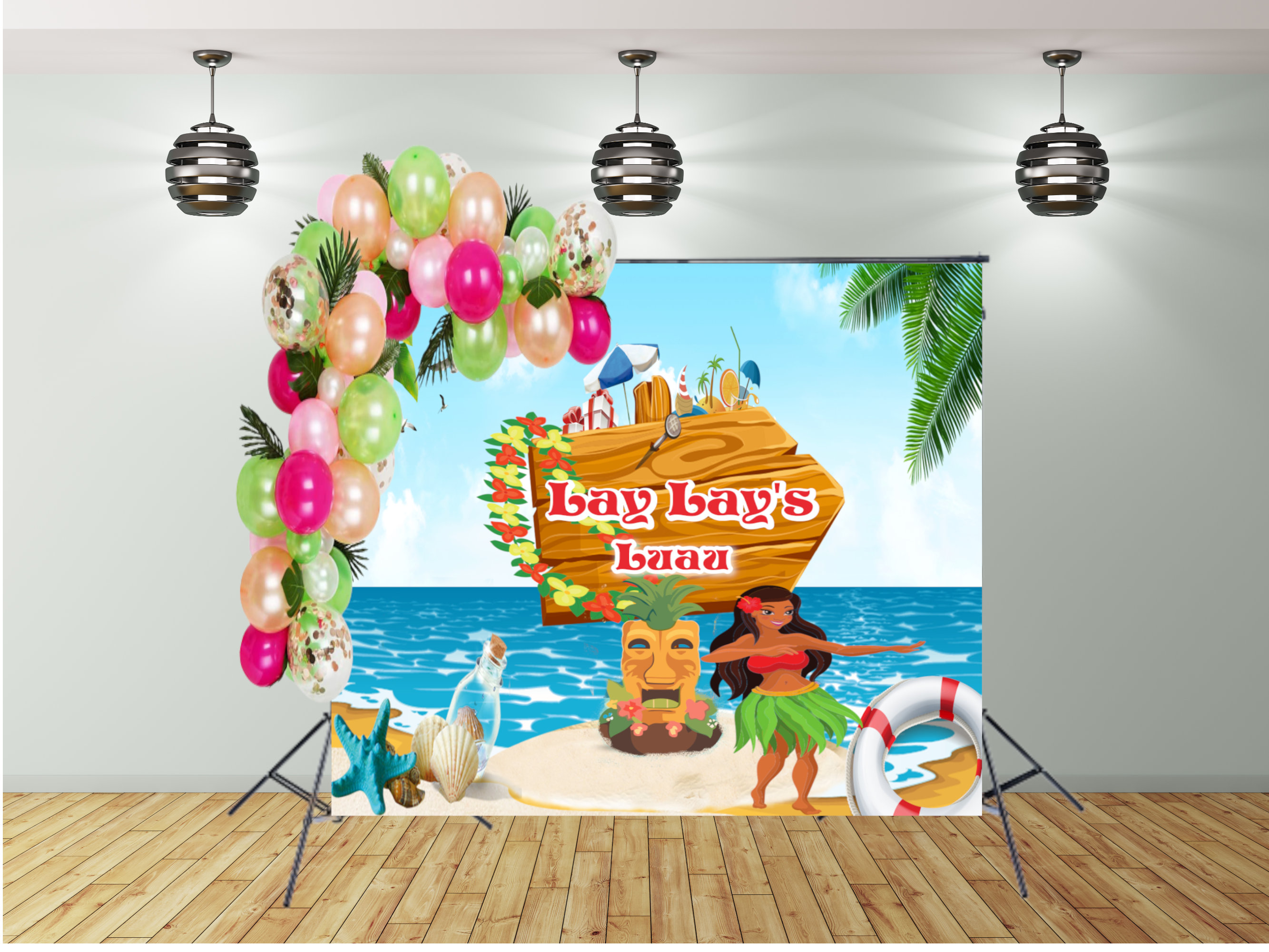 Luau Backdrop | Luau Banner | Hawaiian Backdrop | Hawaiian Banner ...
