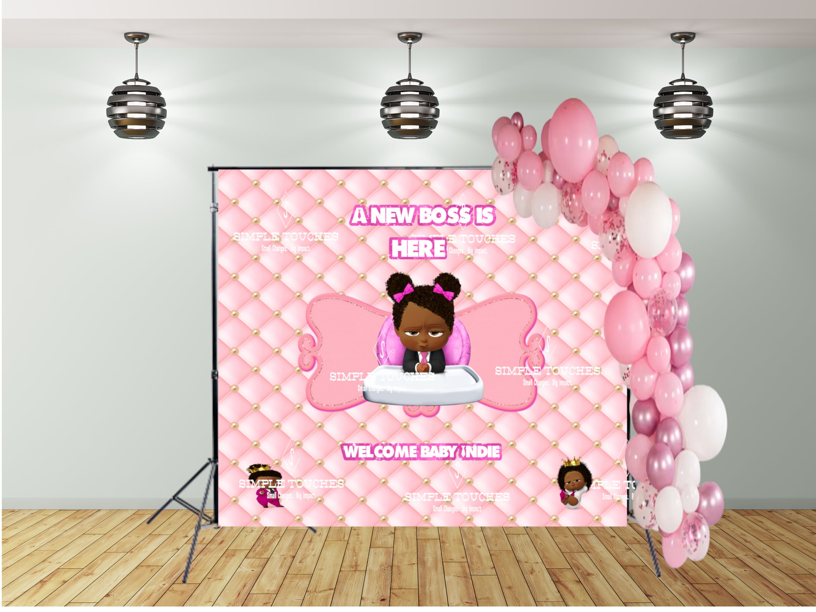 Boss Baby Girl Backdrop/pink Girl Baby Shower Backdrop/boss Baby ...
