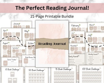 Digital & Printable Book Journal Track Your Reading Adventures 46 Pages ...