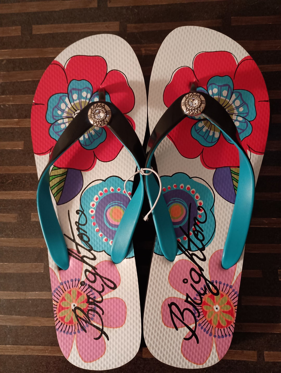 Women's Brighton Burst Flip Flops SZ.9 - Etsy