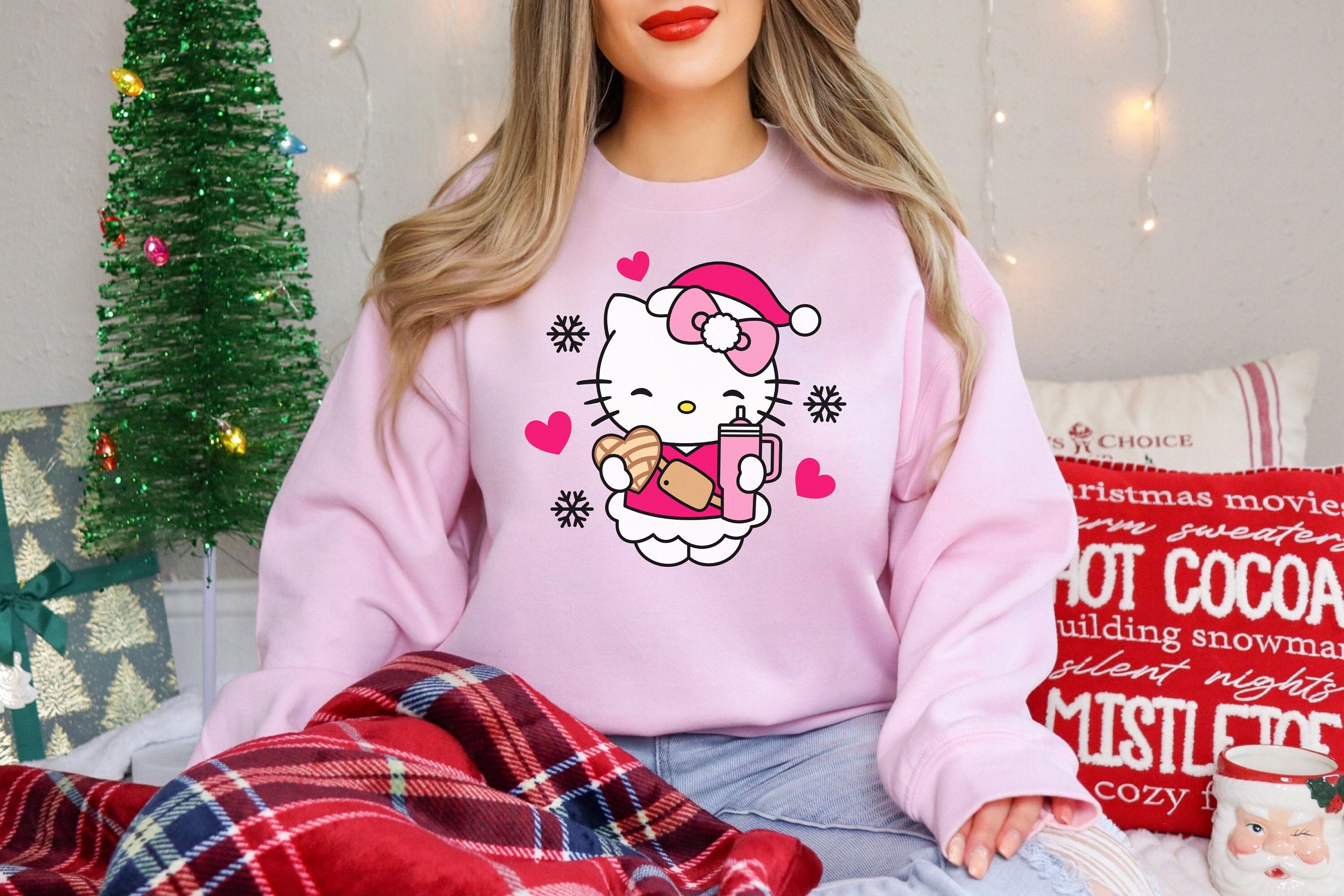 Hello Kitty Concha Crewneck, Hello Kitty Xmas Sweater, Cute Holiday ...