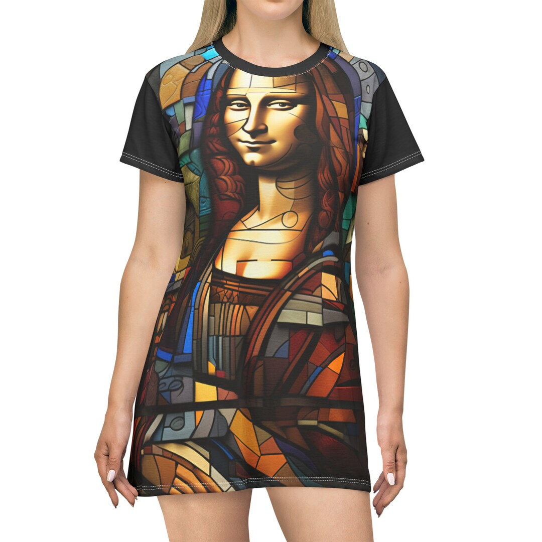 Mona Lisa Artistic T-shirt Dress, Mona Lisa Long T-shirt for Women - Etsy