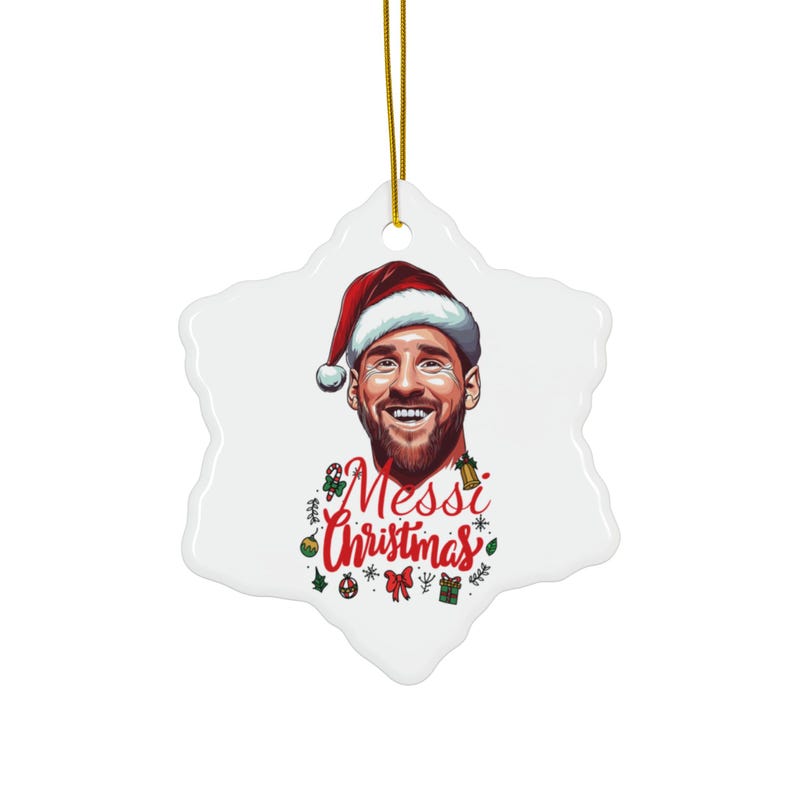 Messi Christmas Ceramic Ornament, Merry Christmas Messi - Etsy