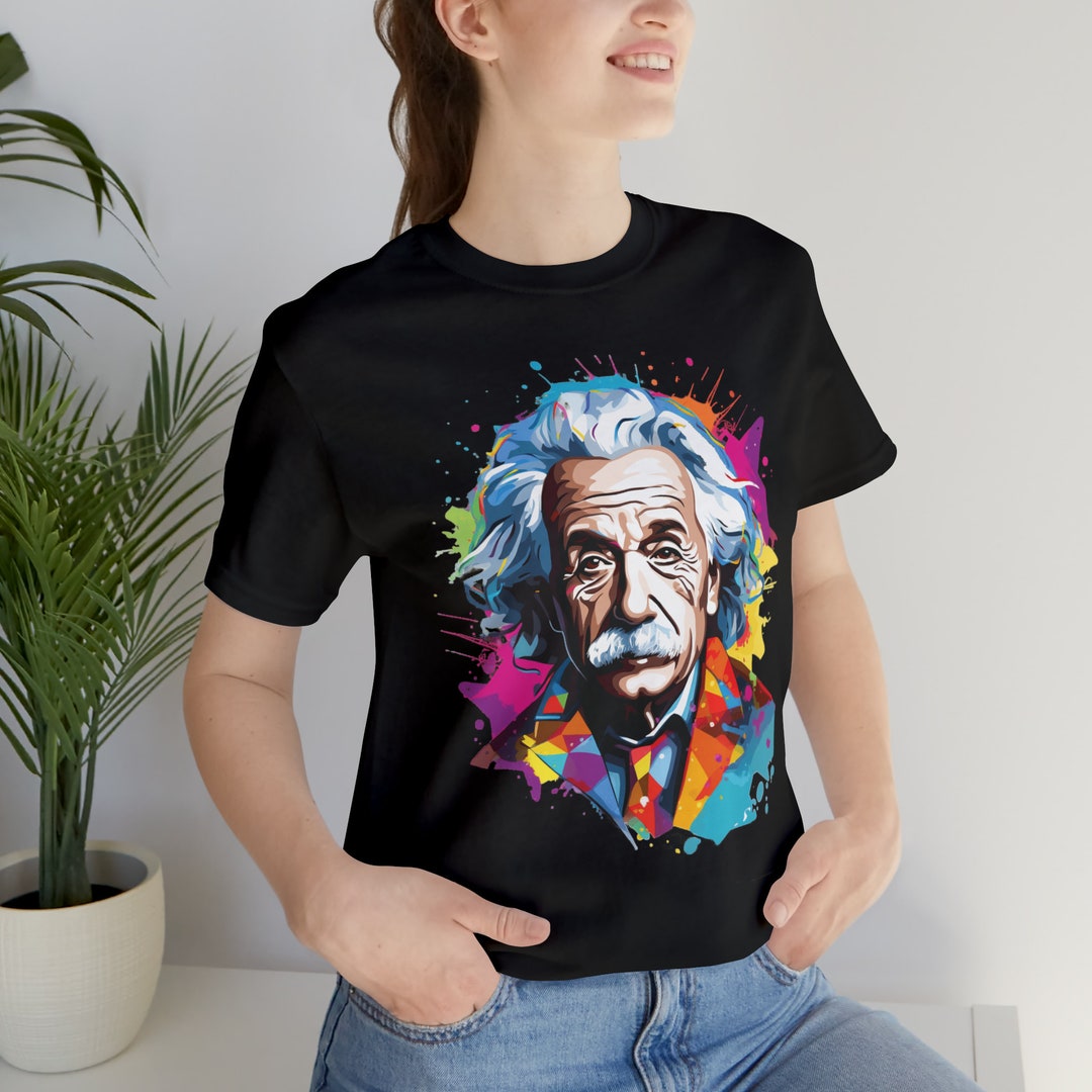 Einstein Graffiti T-shirt, Einstein Colorful T-shirt, Einstein Tee ...