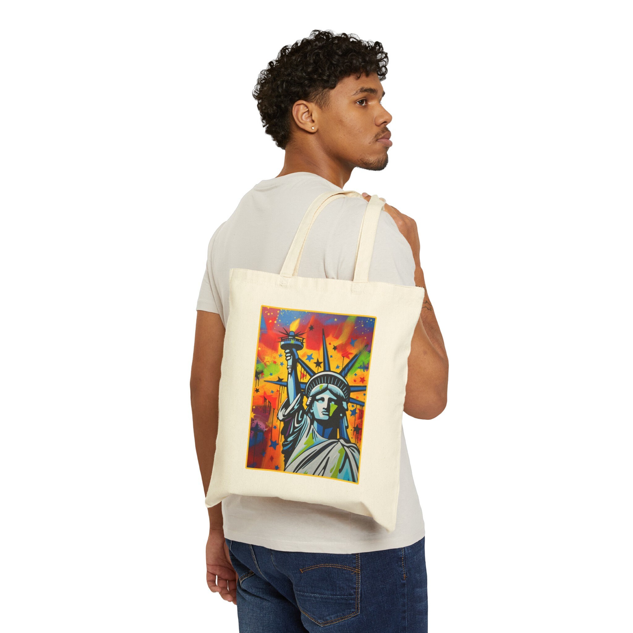 Statue of Liberty Tote Bag, Statue of Liberty Art Bag Model 5 - Etsy