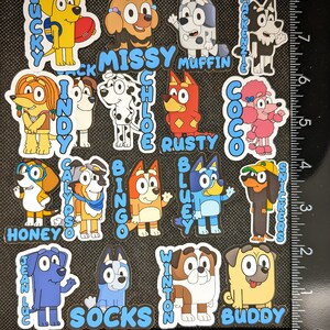 Bluey and Friends, 2 Inch, 18 Count Vinyl Sticker, in One Package - Etsy