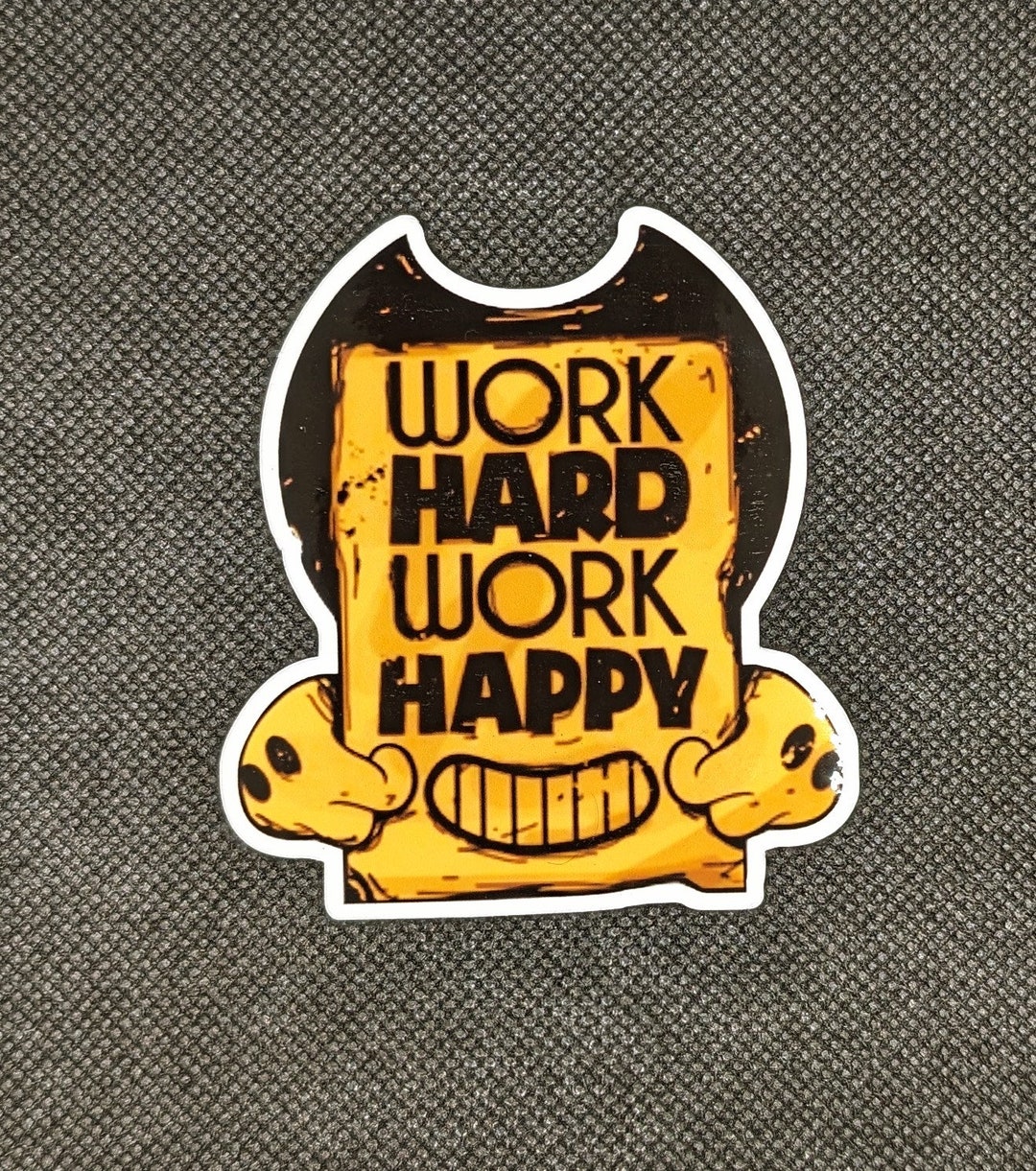 Bendy and the Ink Machine "work Hard Work Happy" Sticker - Etsy