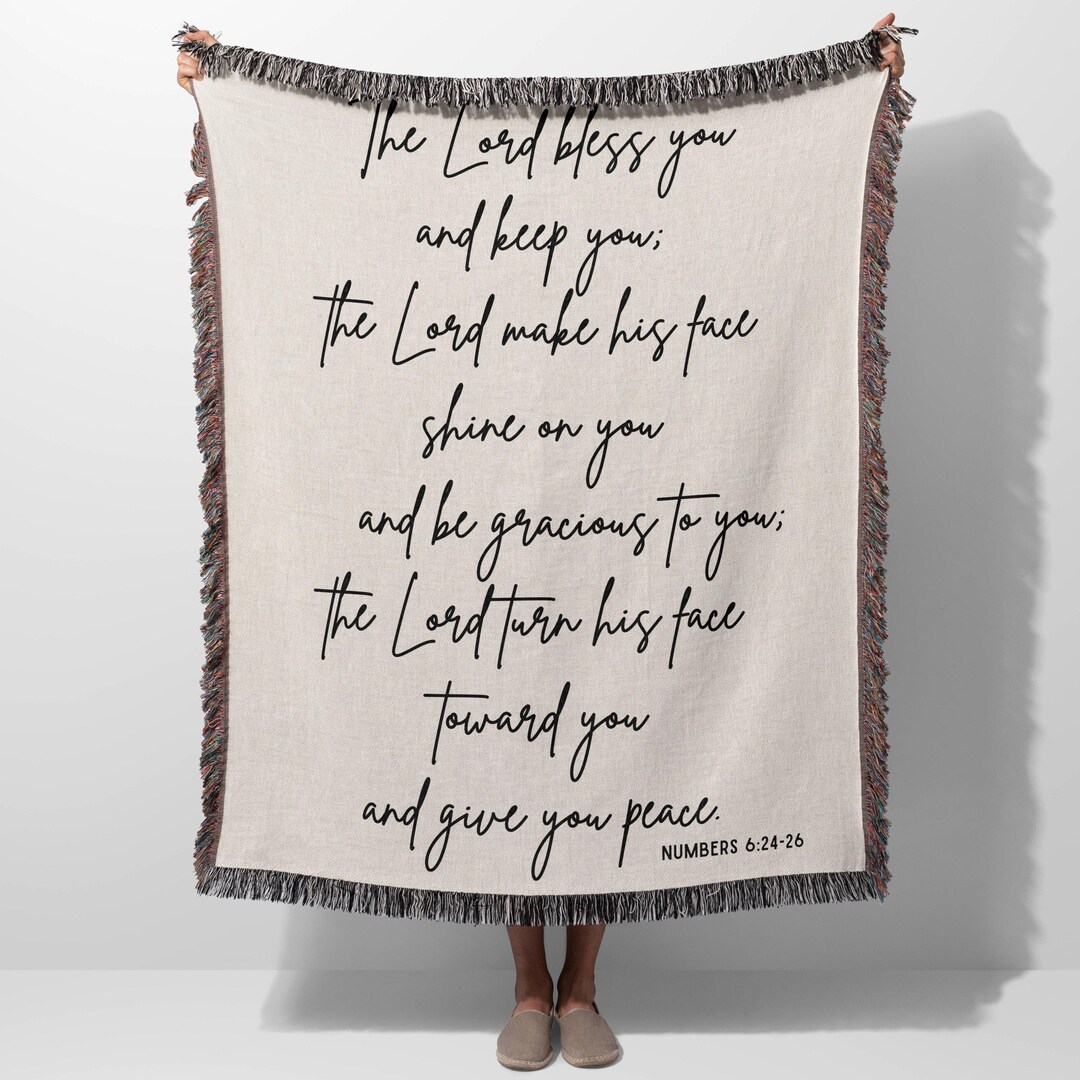 The Blessing 100% Cotton Woven Blanket, the Lord Bless You and Keep You ...