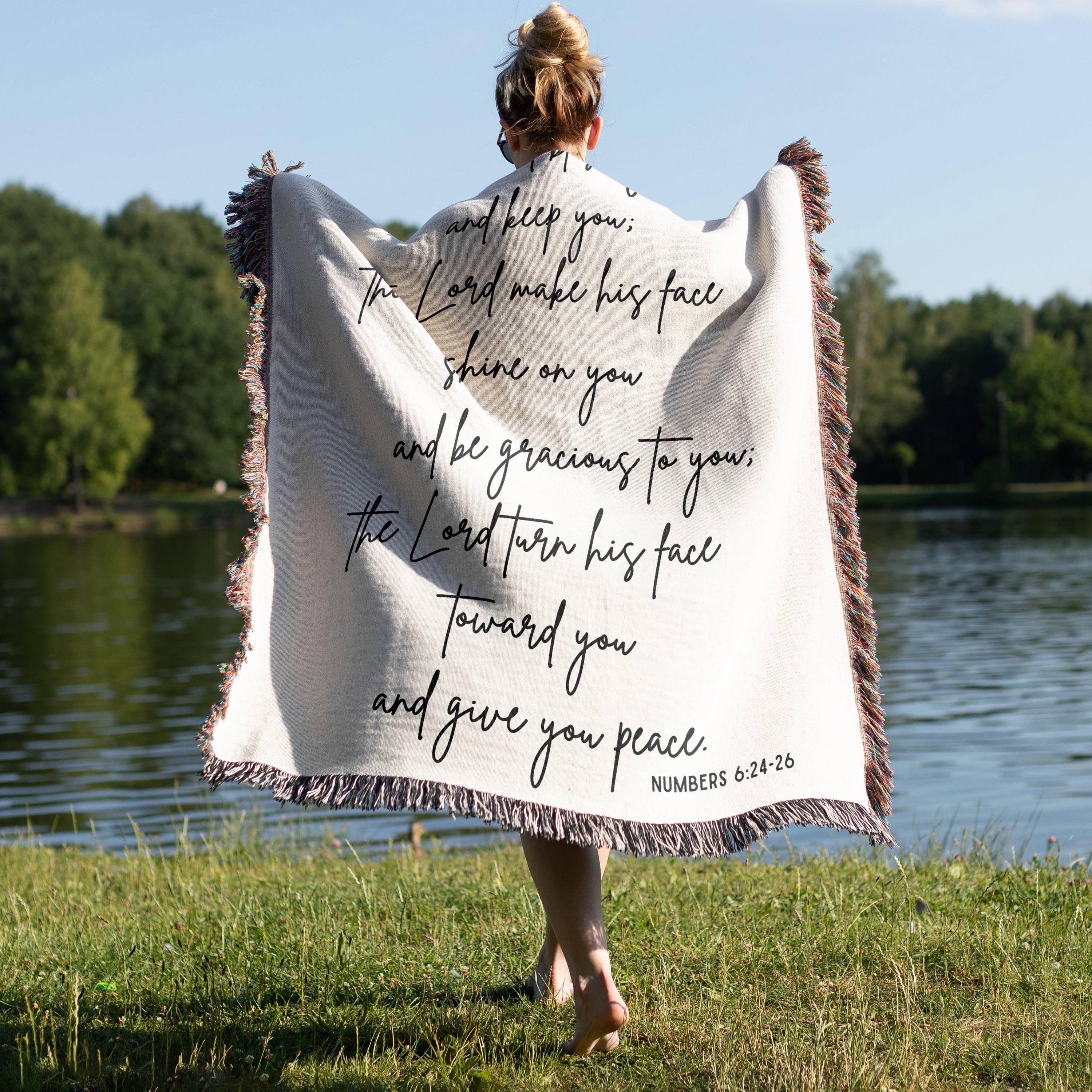 The Blessing 100% Cotton Woven Blanket, the Lord Bless You and Keep You ...