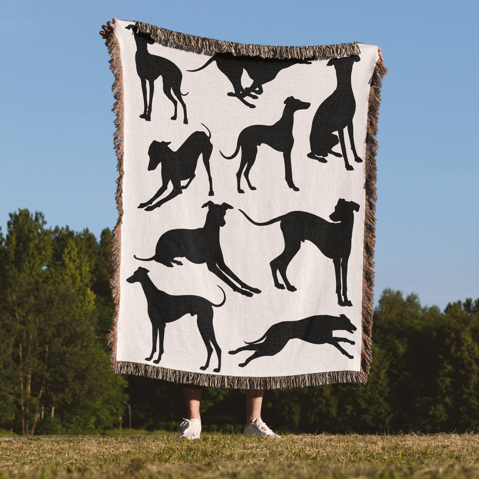 Greyhound 100% Cotton Woven Blanket, Greyhound Gifts, Gift for ...