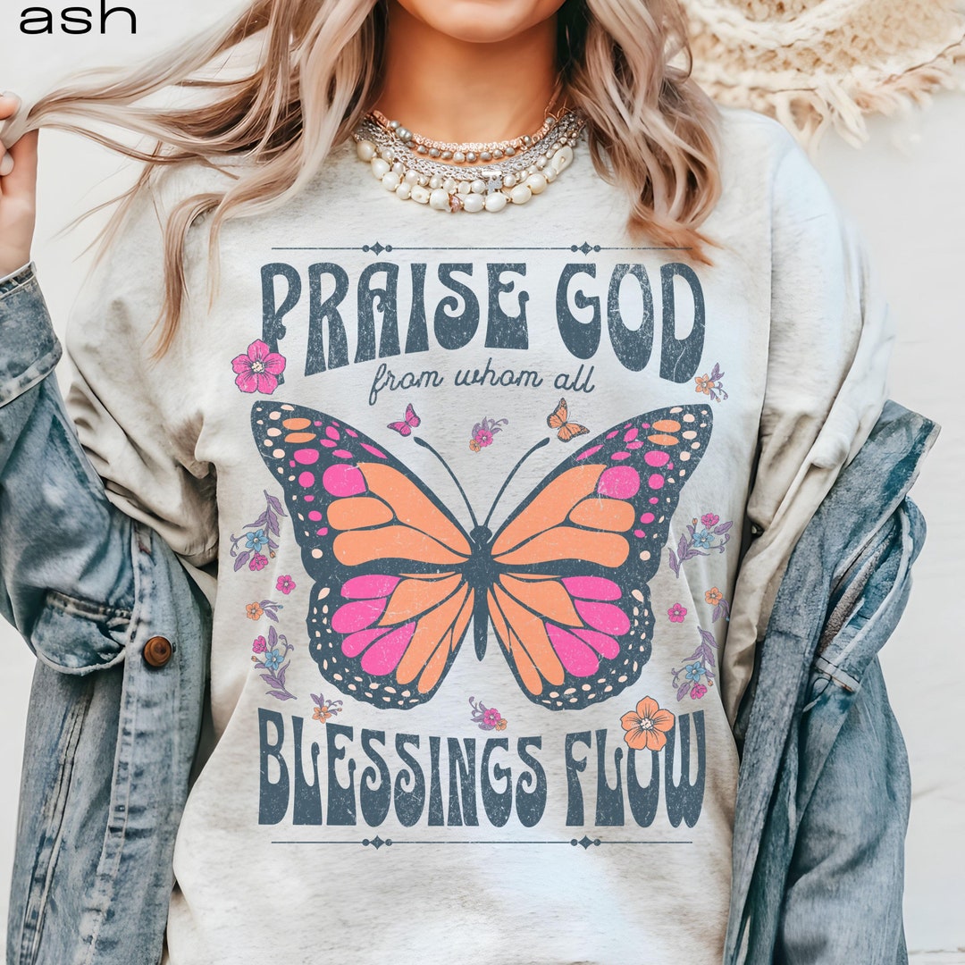 Blessings Flow Shirt, Christian Boho Tee, Trendy Christian Shirt, Bible ...