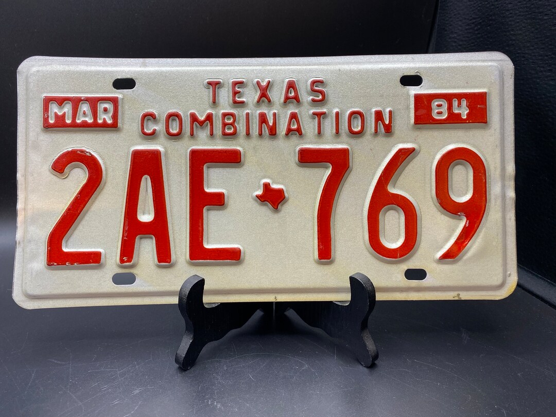 Texas License Plate Combination 1984 - Etsy