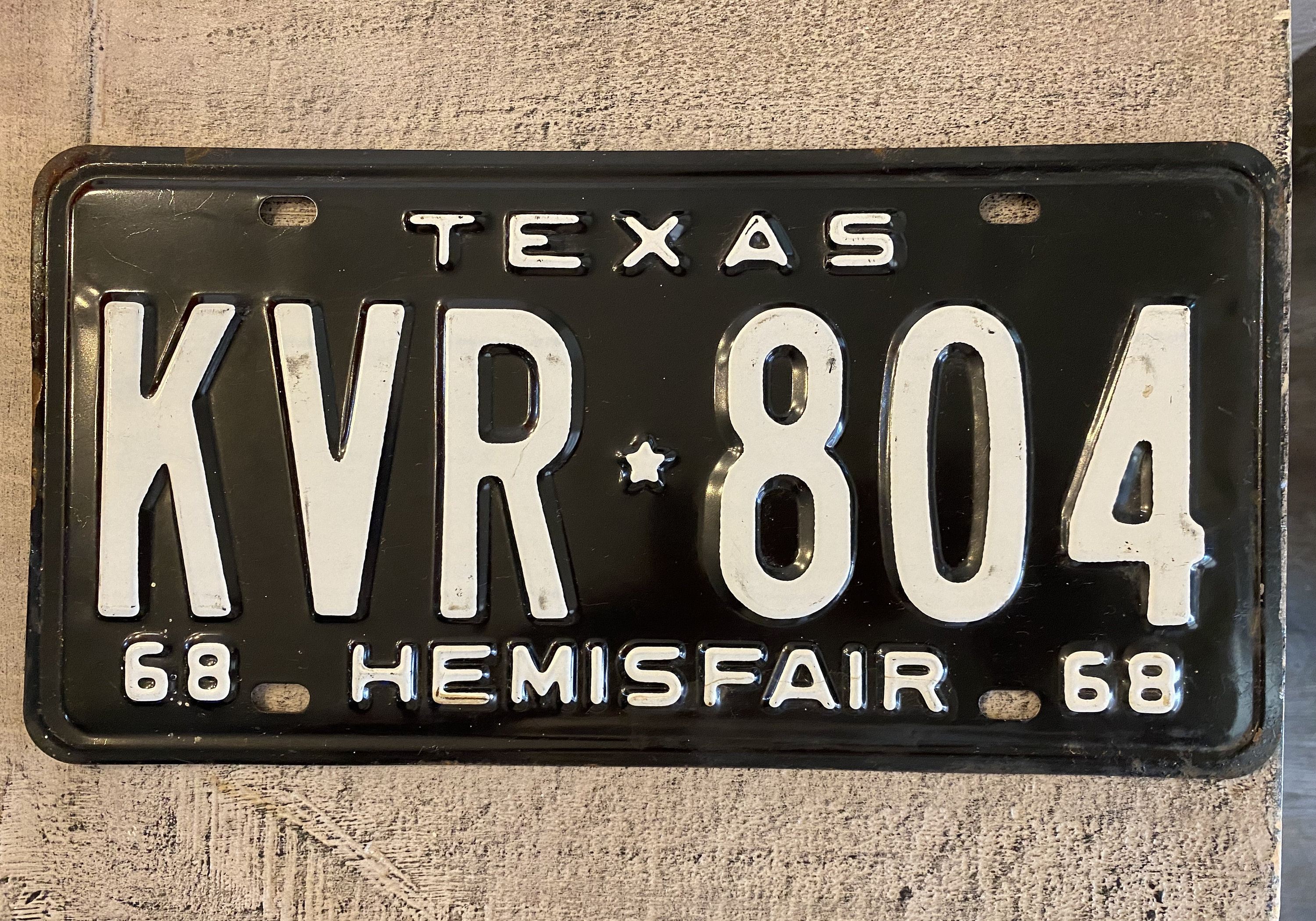 1968 Texas Hemisfair RARE License Plate - Etsy