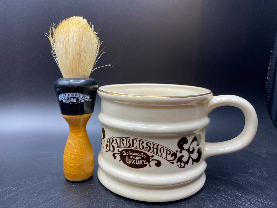 Barbershop Shave Set Cup and Brush - Etsy
