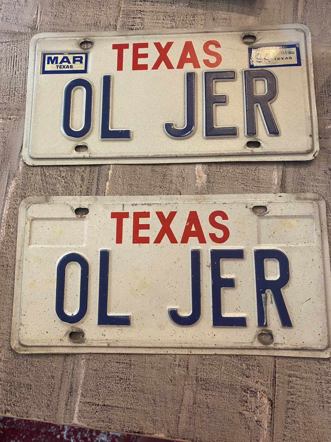 Texas Custom License Plate MATCHING PAIR 1994 - Etsy
