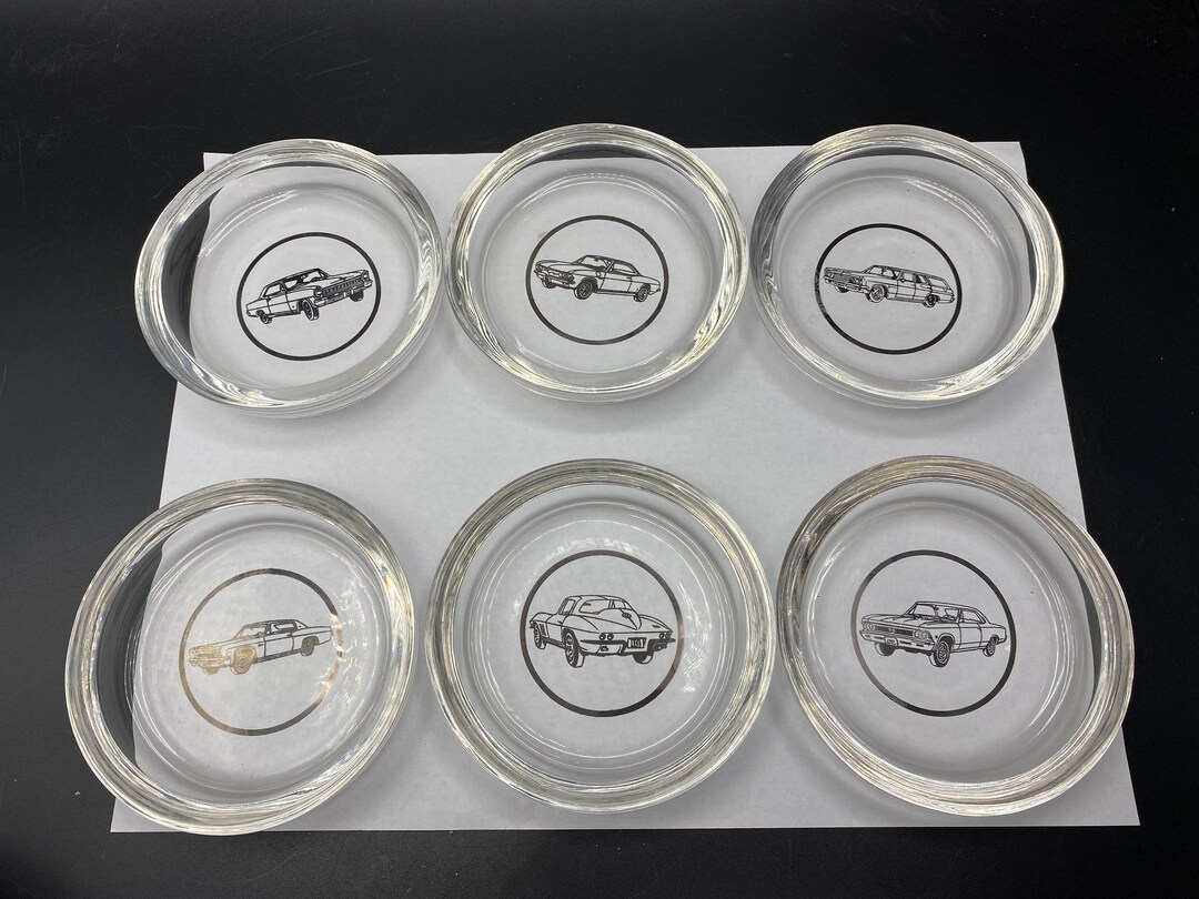 Chevrolet Glass Coaster Set Rare 1966 - Etsy