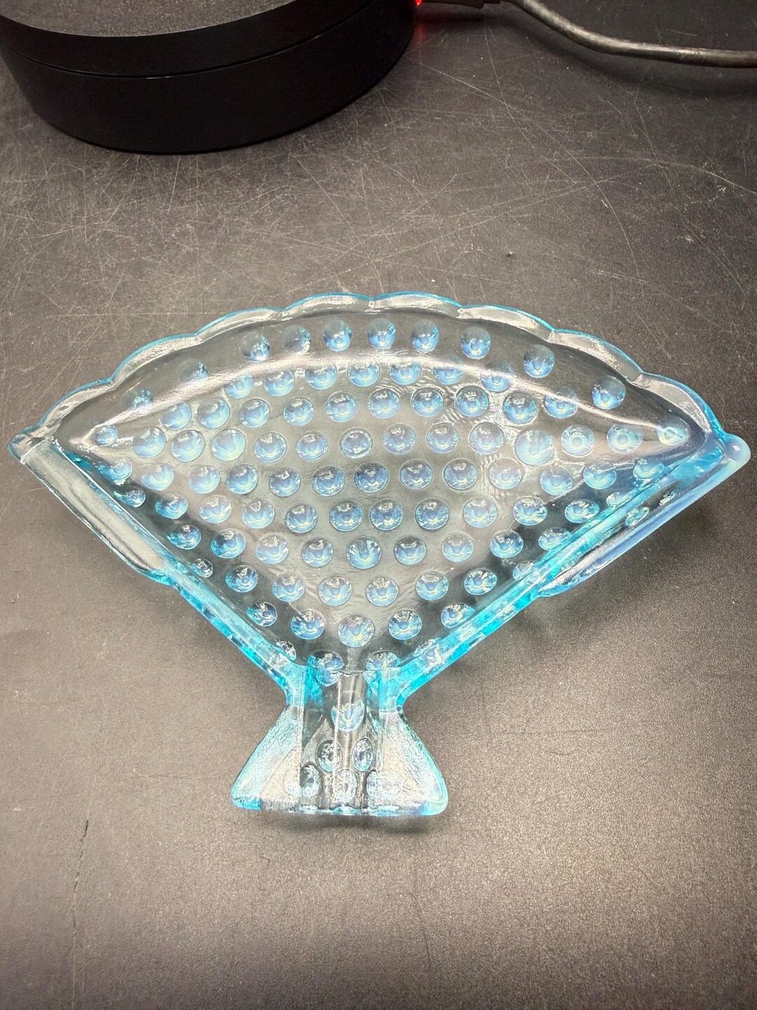 Fenton Blue Hobnail Fan Ashtray - Etsy