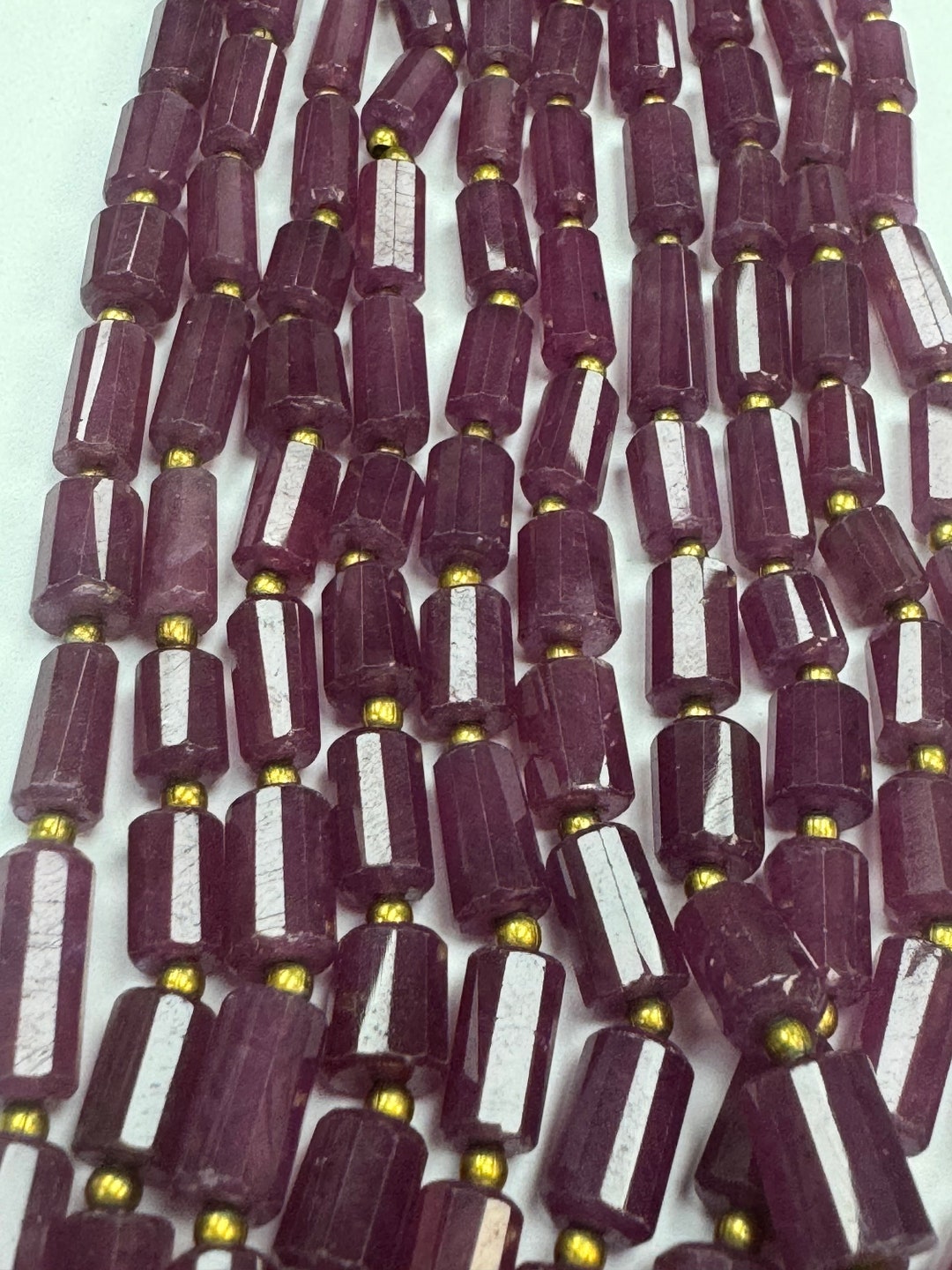Natural Ruby Beads Faceted Tube, Tube Faceted - Etsy