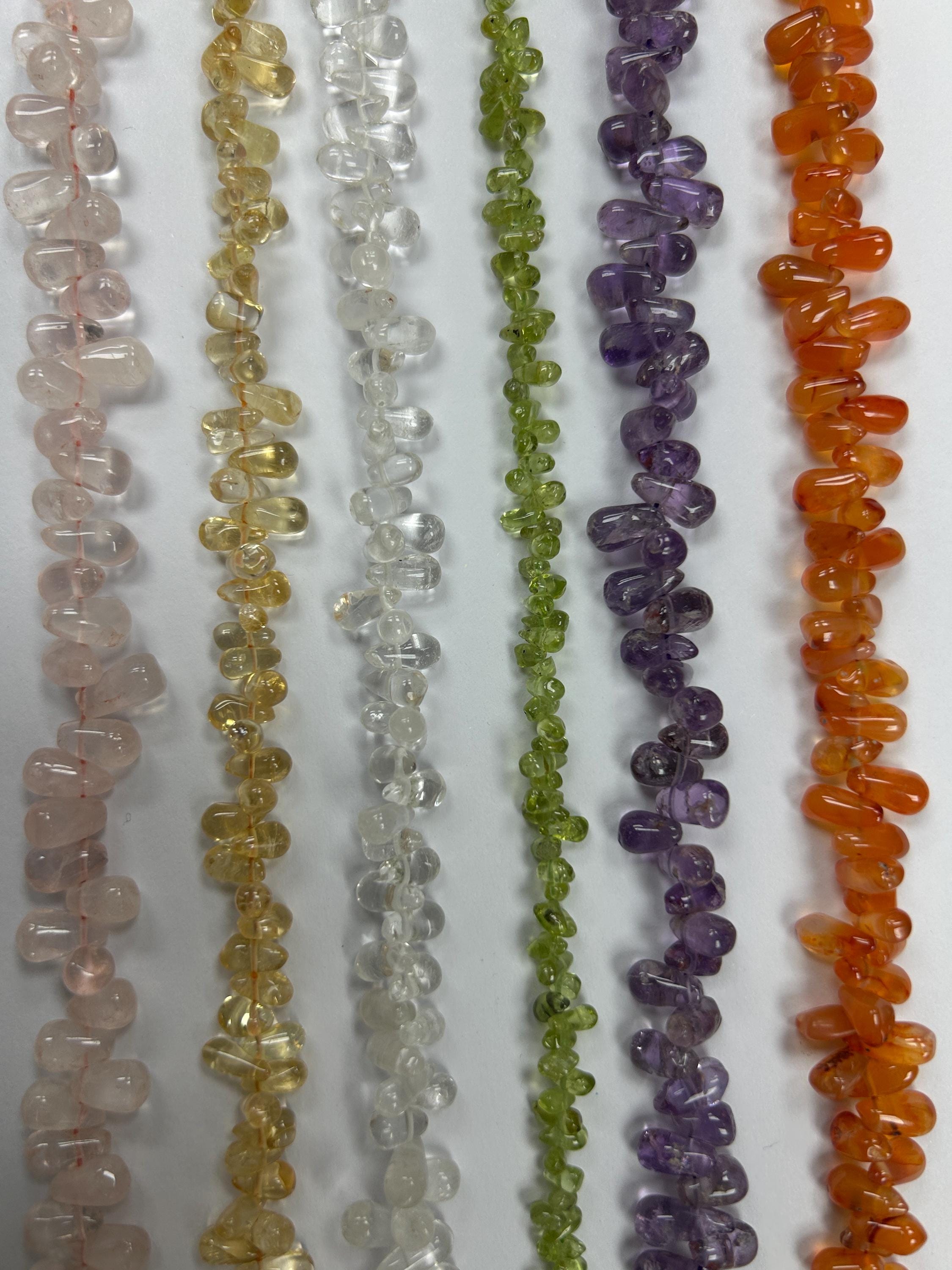 Natural Gemstone Teardrop Beads Strands. Smooth Drop Briolettes ...