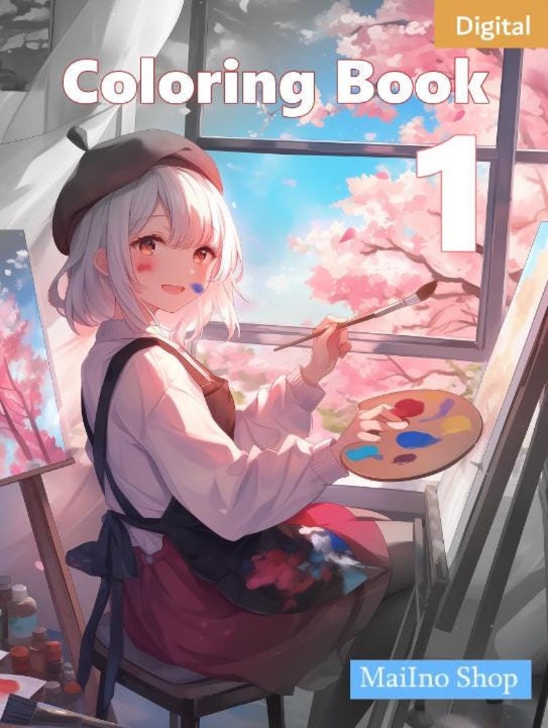 Libro Para Colorear Anime De 18 Páginas, PDF, Digital, Estilo Manga ...