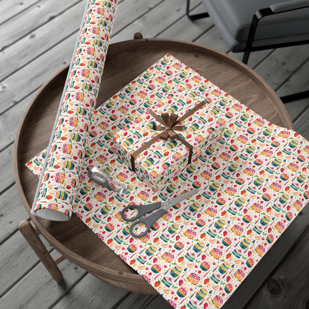 Birthday Big Cake Gift Wrap Papers - Etsy