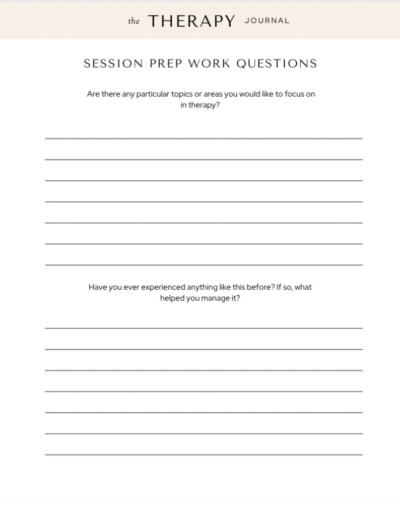 Printable Self-care Therapy Journal: Mindfulness Prompts and ...