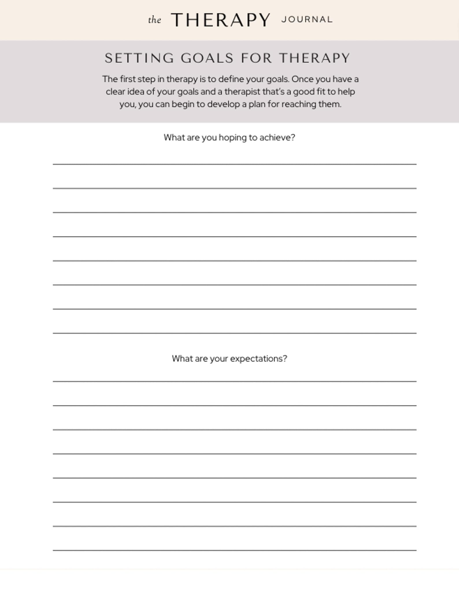 Printable Self-care Therapy Journal: Mindfulness Prompts and ...