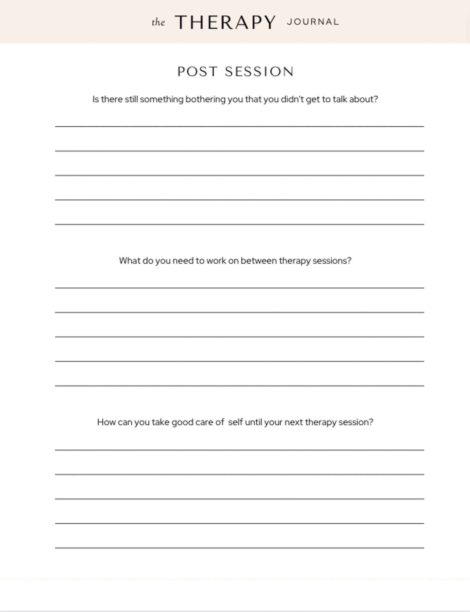Printable Self-care Therapy Journal: Mindfulness Prompts and ...
