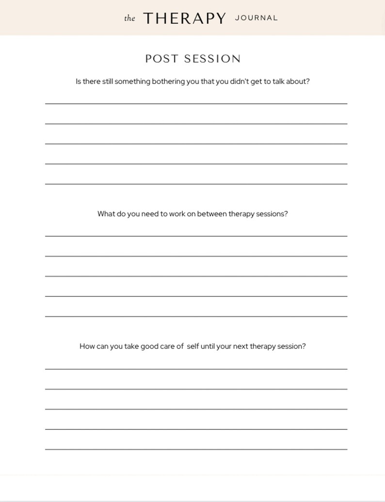 Printable Self-care Therapy Journal: Mindfulness Prompts and ...