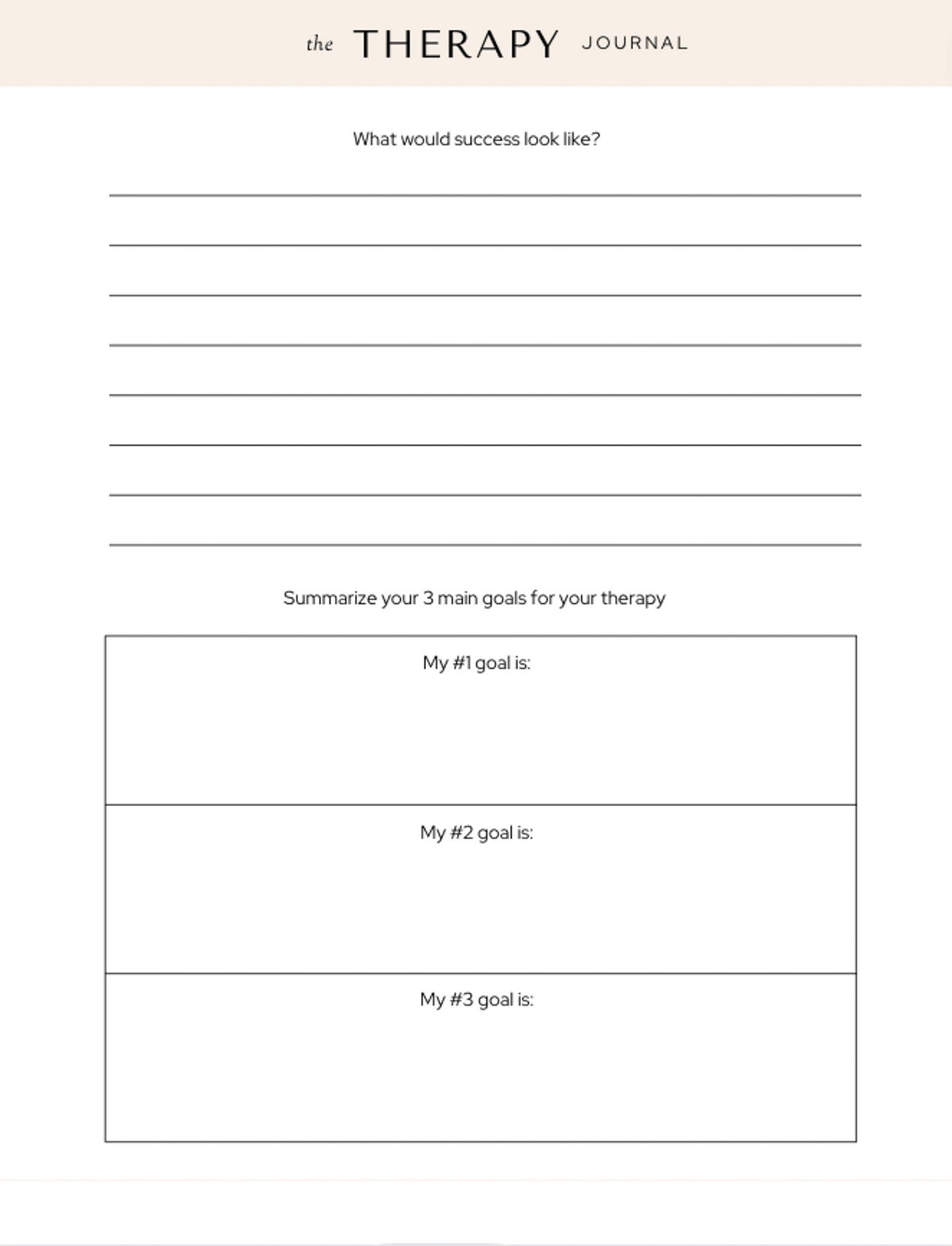 Printable Self-care Therapy Journal: Mindfulness Prompts and ...