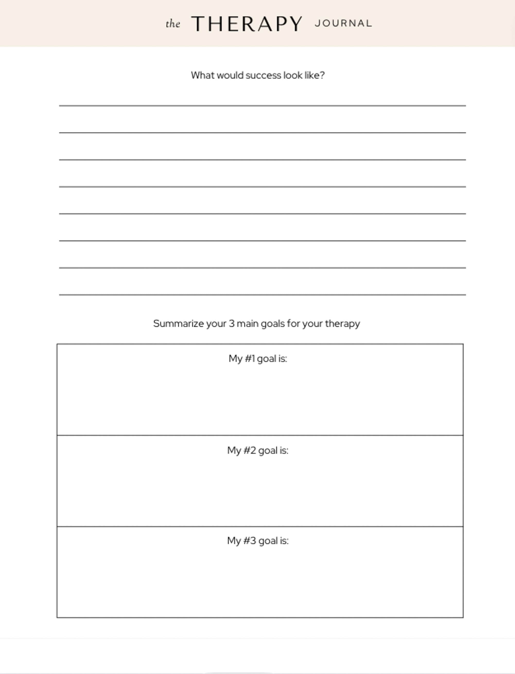 Printable Self-care Therapy Journal: Mindfulness Prompts and ...