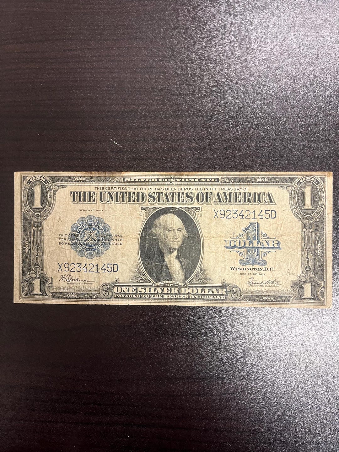1923 Silver Certificate 1 Dollar Bill Old US Paper Money Large Bill - Etsy