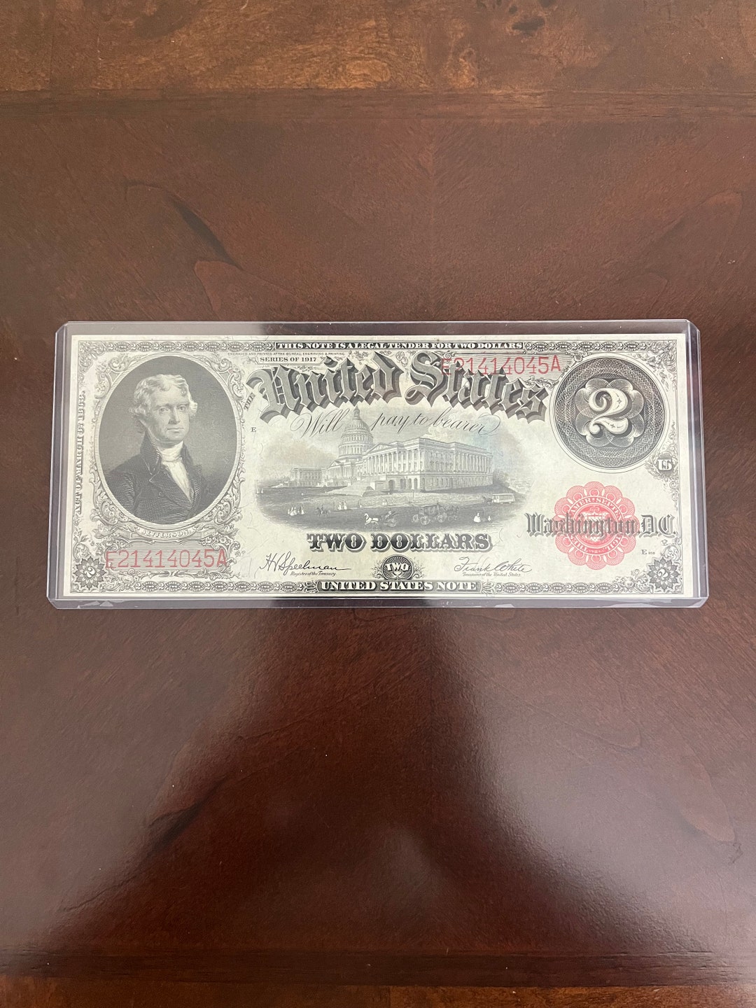 1917 2 Dollar Red Seal Large Note EXTRA FINE United States Paper Money ...