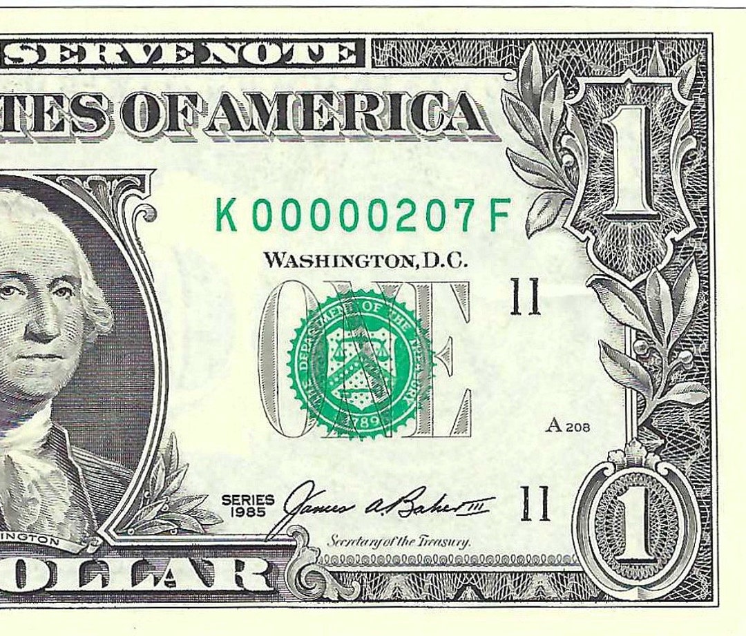 1985 1 Dallas FANCY SERIAL NUMBER Low 3 Digit 00000 207 Old U.S ...