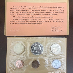 US MINT PROOF Coin Set With Government Envelope Old United States Coins ...