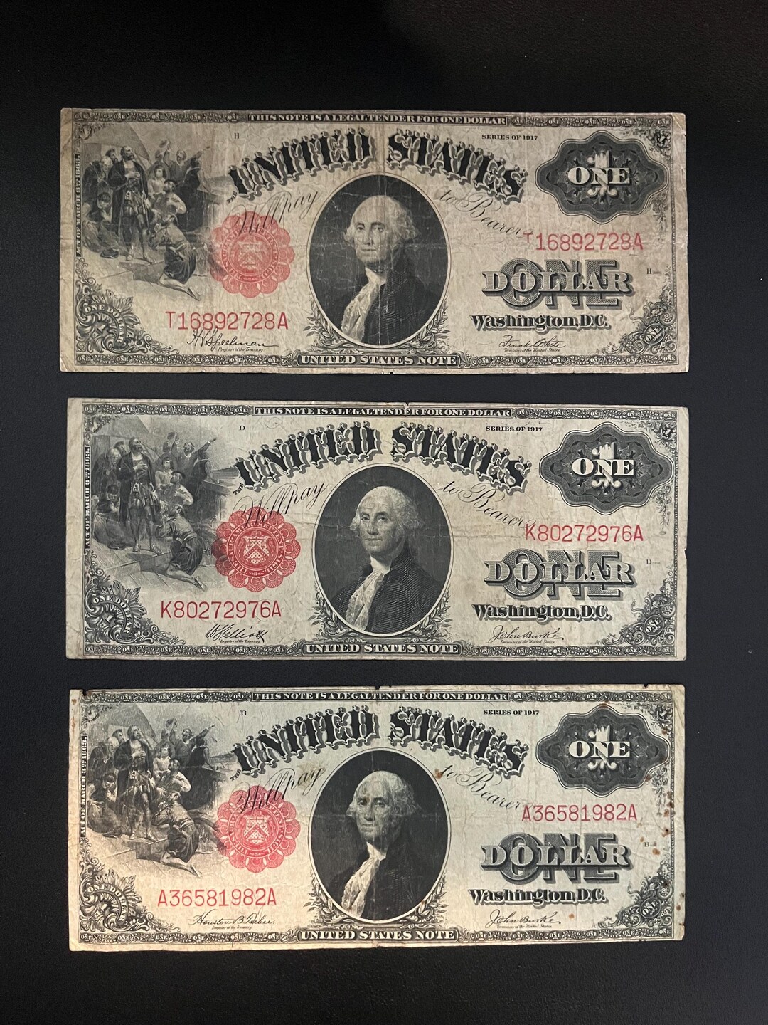 1917 1 Dollar Bill Large Size Old Paper Money United States Rare ...