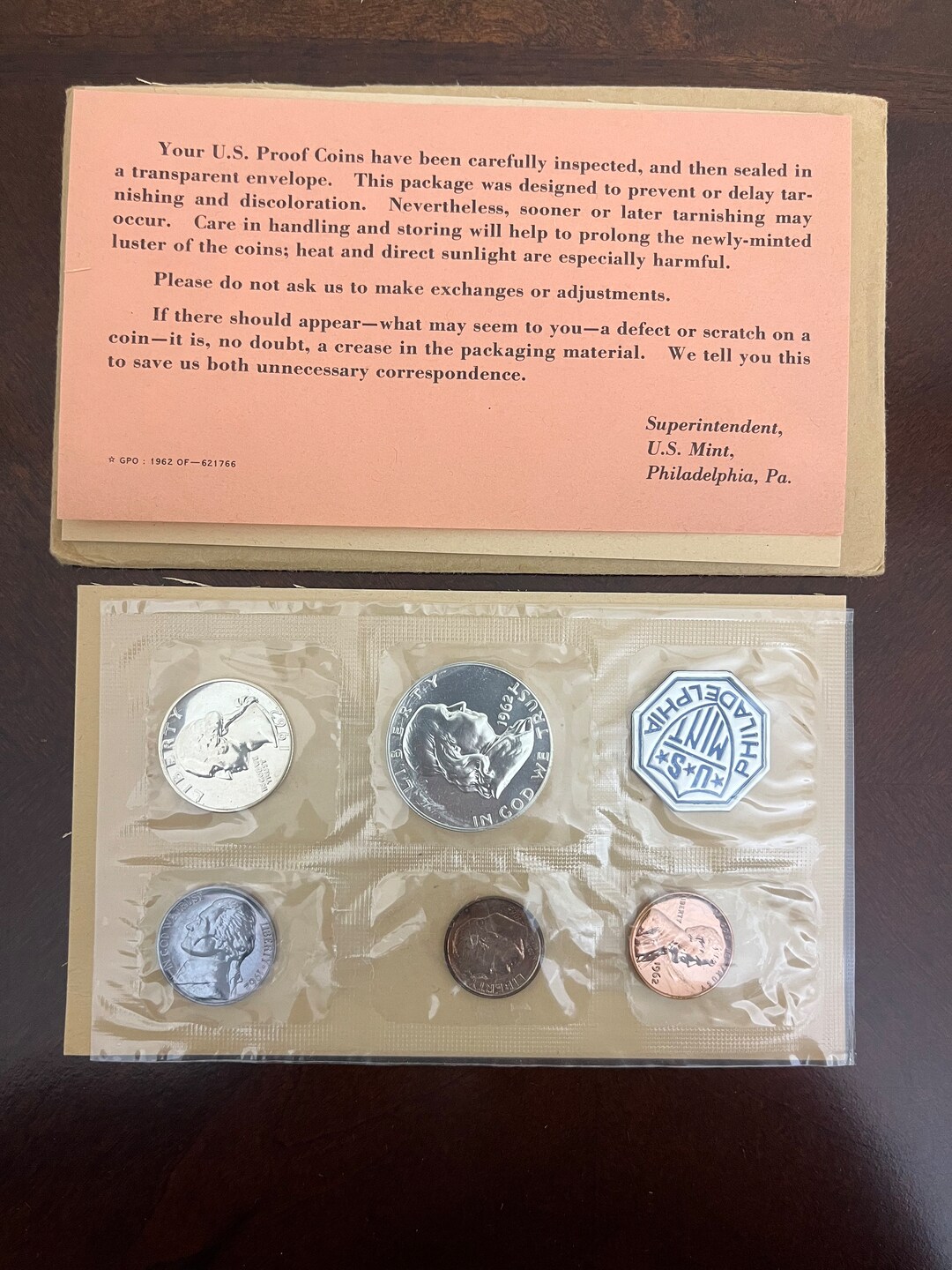 US MINT PROOF Coin Set With Government Envelope Old United States Coins ...