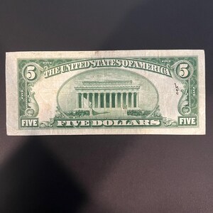 1934A 5 Dollar Star Note Old US Paper Money FRN Small Size Note - Etsy