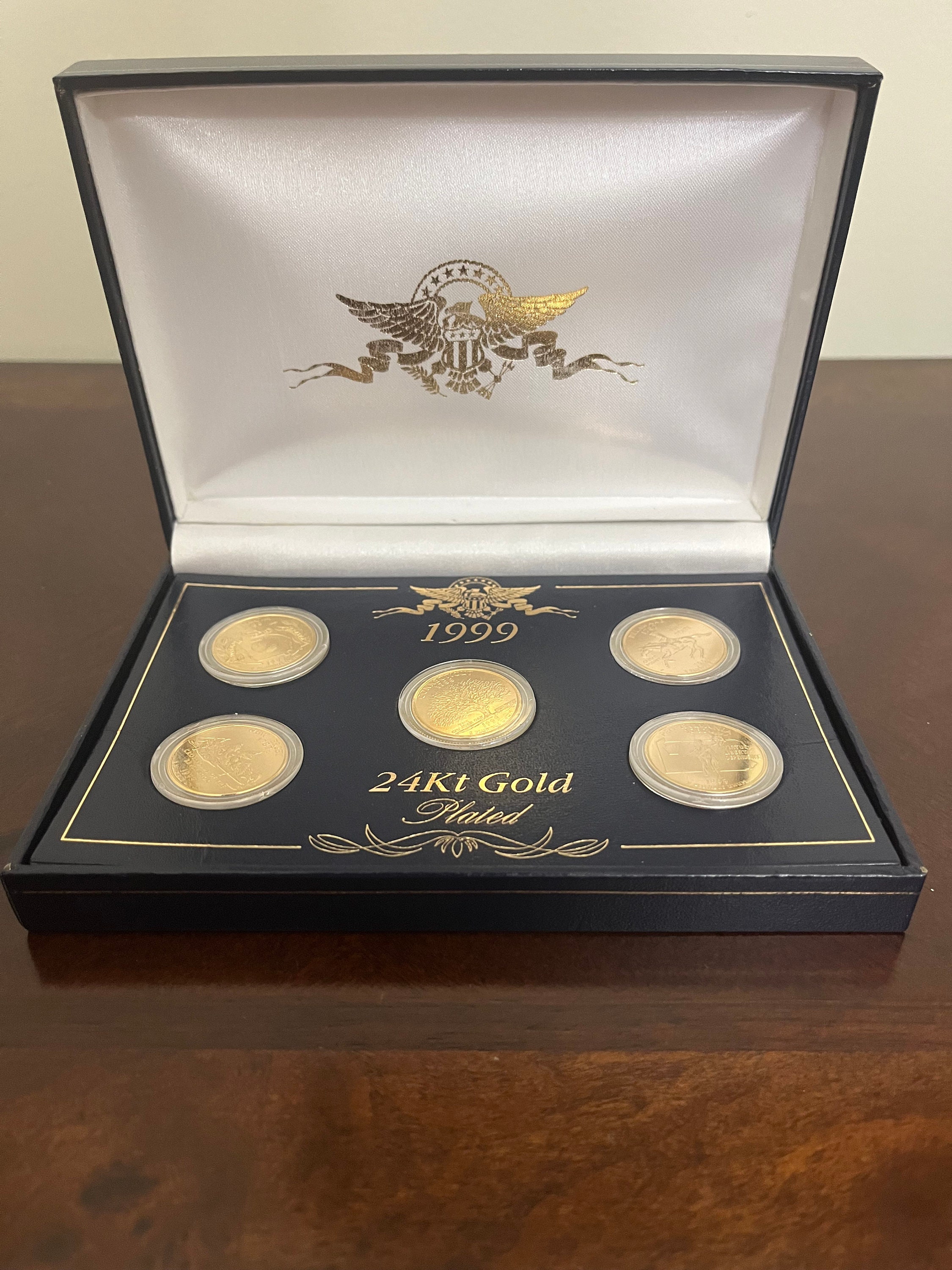 1999 US Commemorative Gallery Presidential State Quarter Sets 24K GOLD ...