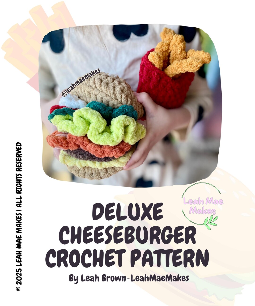 Cheeseburger Set Crochet Pattern: Play Food With Fries & Rings (digital ...