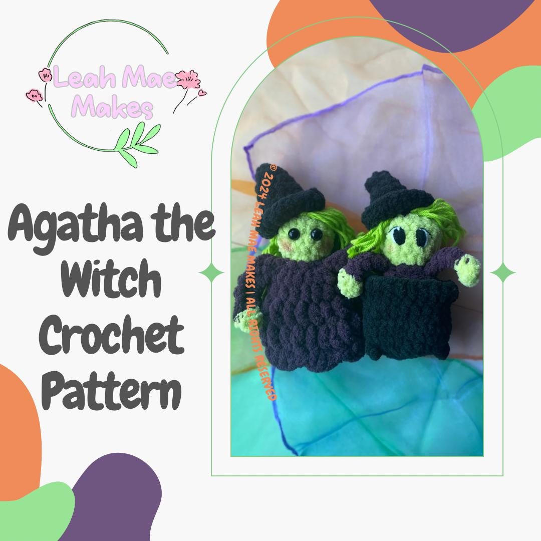 Agatha Witch Pop Pattern | Agatha Crochet Pattern | Hand Doll Crochet Pattern | Small Witch Doll ...